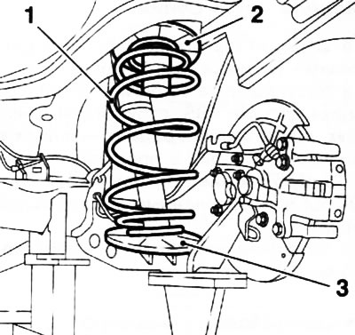 Removal and installation rear suspension coil springs (Opel Corsa C ...