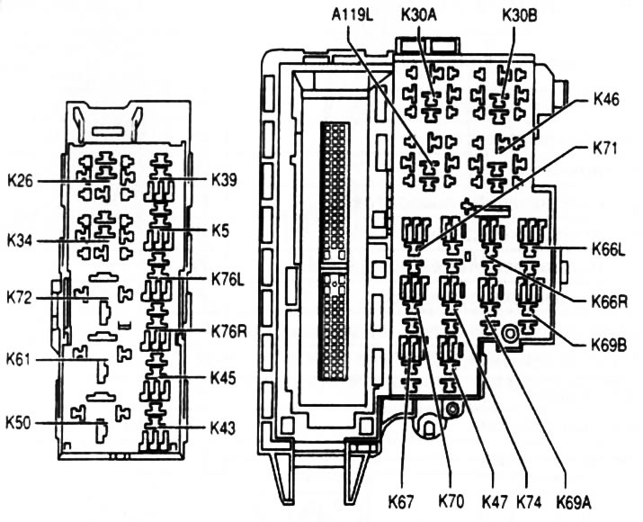 Fuses and relays — location and designation (Opel Corsa C 2000-2006 ...