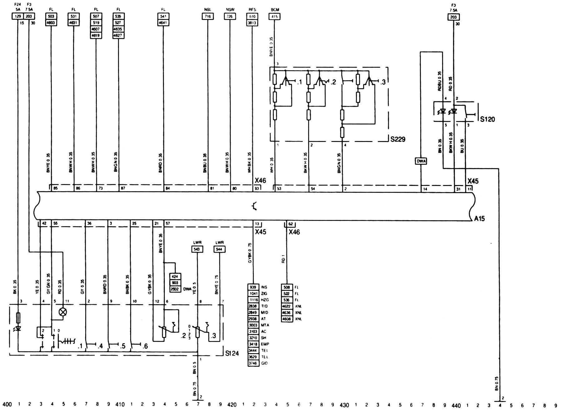 Direction indicator switch, hazard warning switch... (Opel Corsa C 2000 ...
