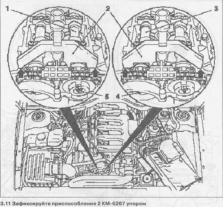 TDC of piston of cylinder No. 1 — installation (Opel Omega B2 1999-2003 ...