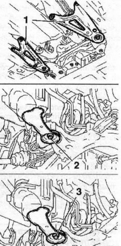 Removal and installation the front subframe (Opel Vectra C 2002-2008 ...