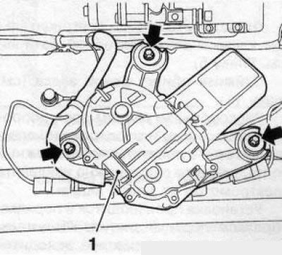 Removal and installation the rear window wiper motor (Station wagon ...
